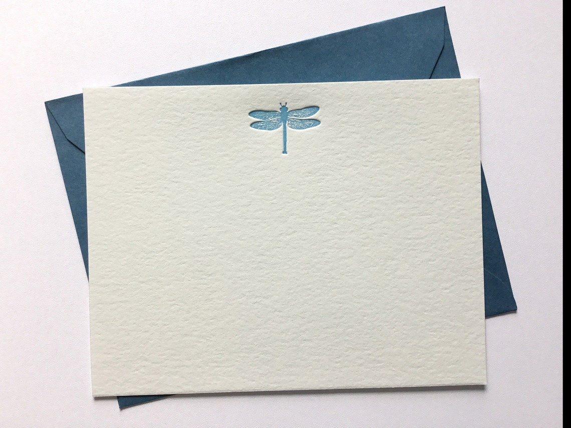 Dragonfly // Letterpress Card & Envelope // Set of 6 // Notes - Etsy