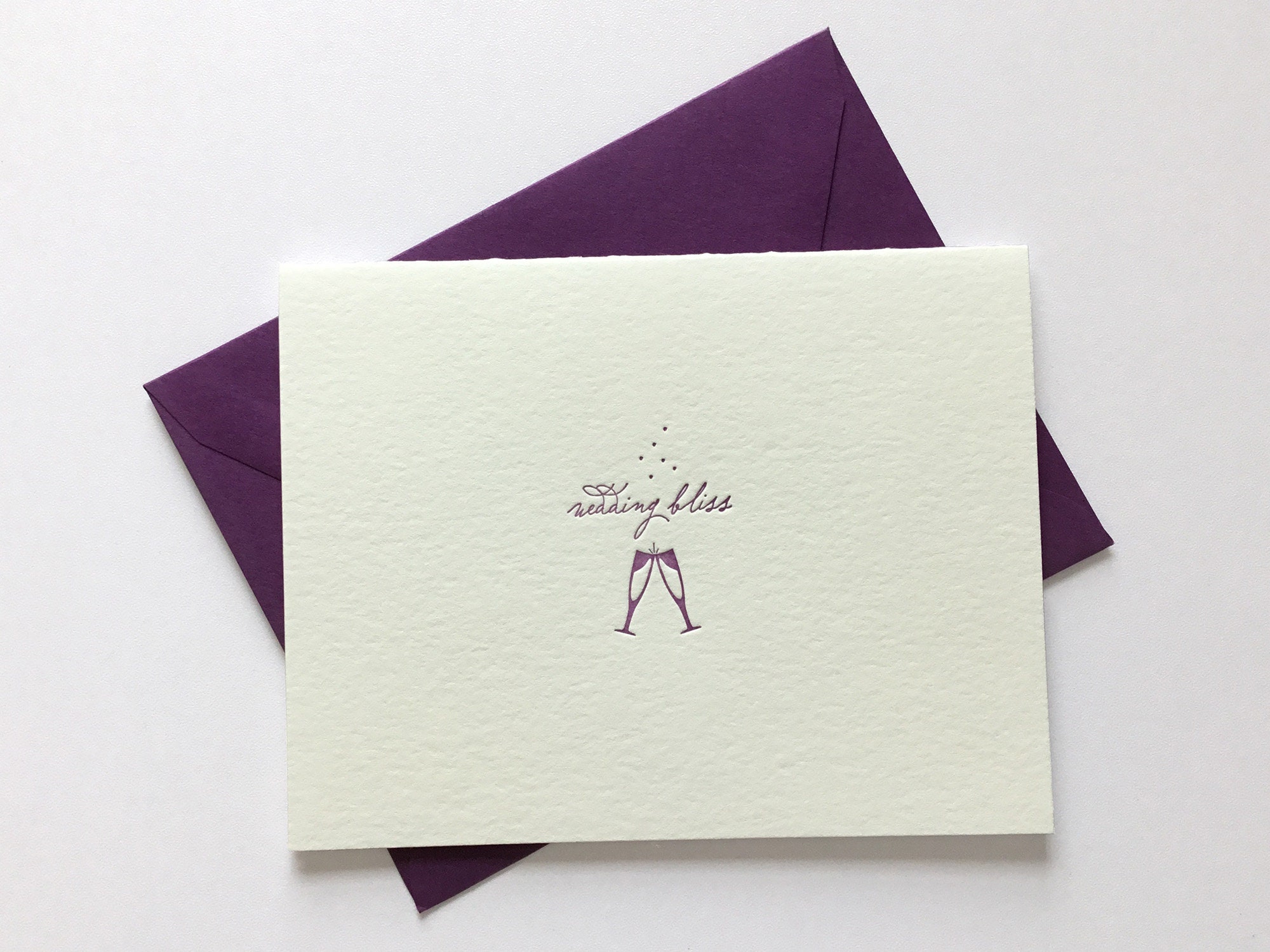 Wedding Bliss // Letterpress Card & Envelope - Etsy