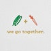 We Go Together // Letterpress Card & Envelope // Food Pun Card ...
