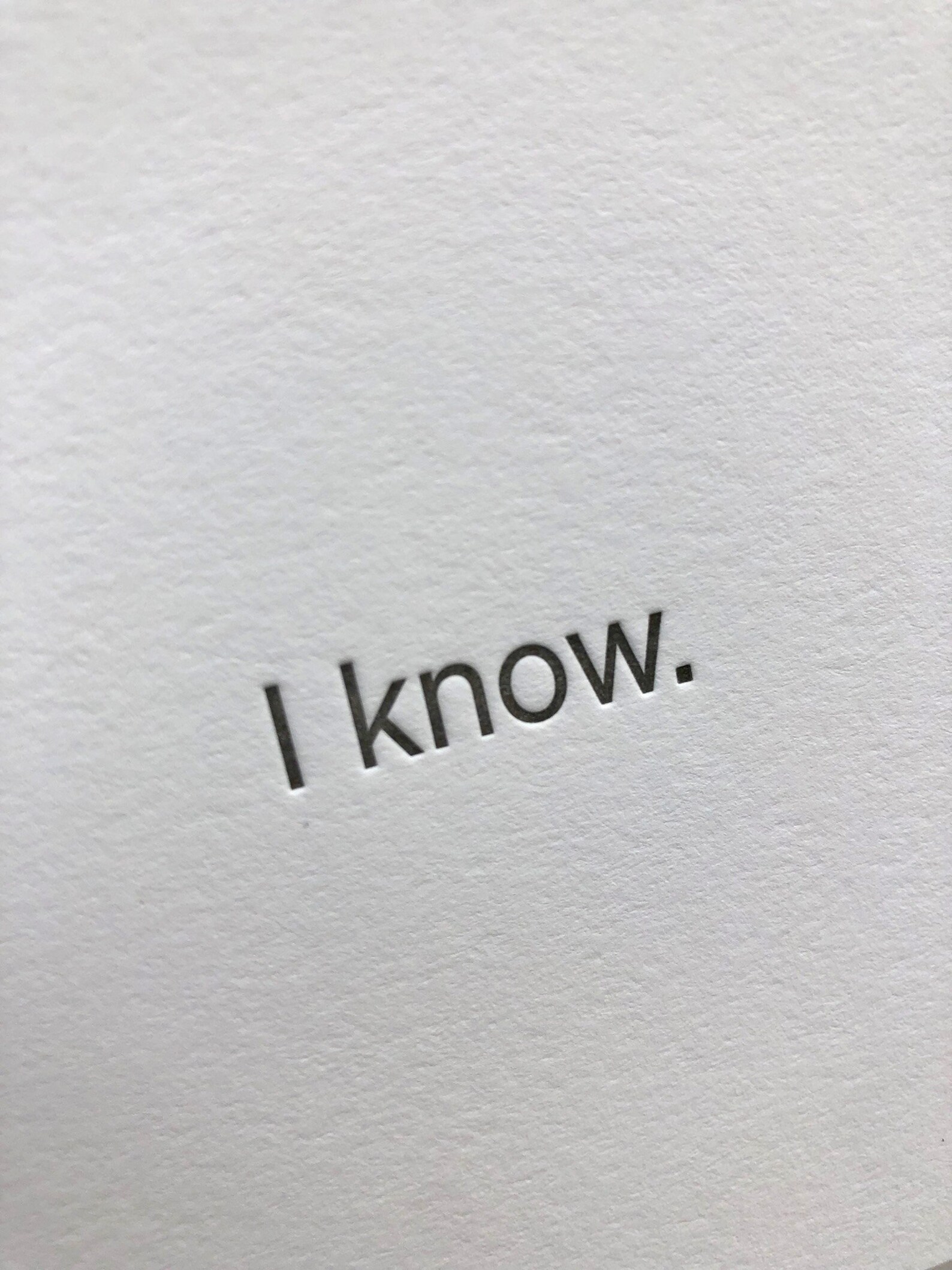 I Know // Letterpress Card & Envelope // Snarky Card // Ego Card ...