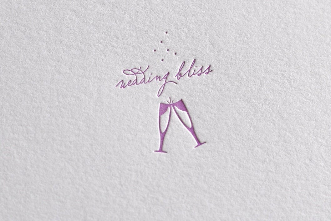 Wedding Bliss // Letterpress Card & Envelope - Etsy