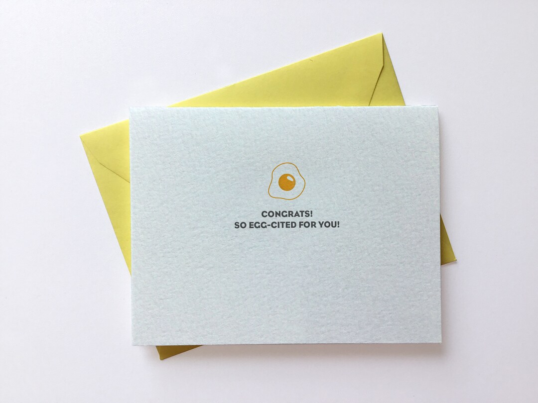 Congratulations! so Egg Cited for You // Letterpress Card & Envelope ...