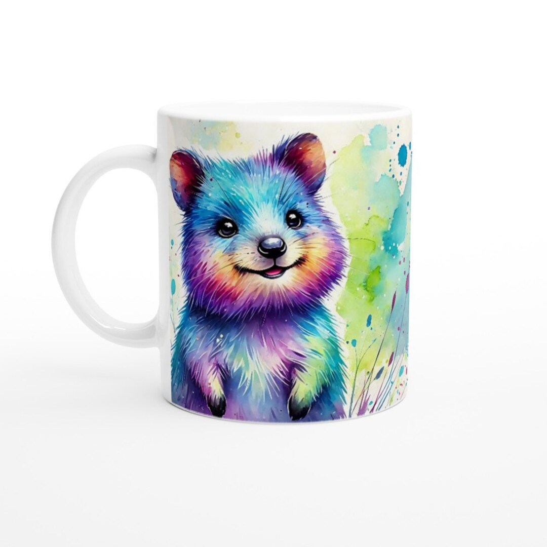 Quirky Quokka Ceramic Mug – Cute Australian Animal Coffee Cup, Colorful ...