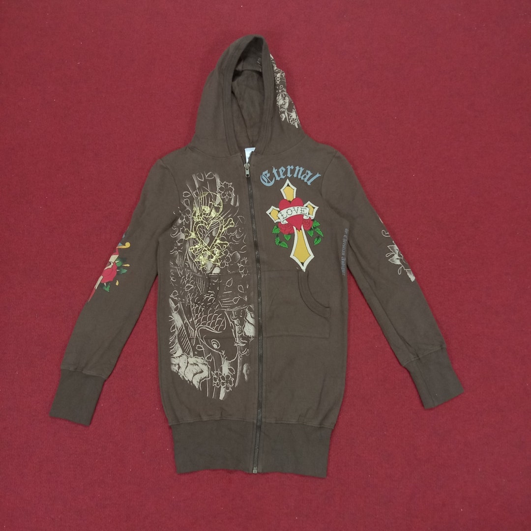 Ed Hardy Rare Design Streetwear Style Zipper Hoodies - Etsy