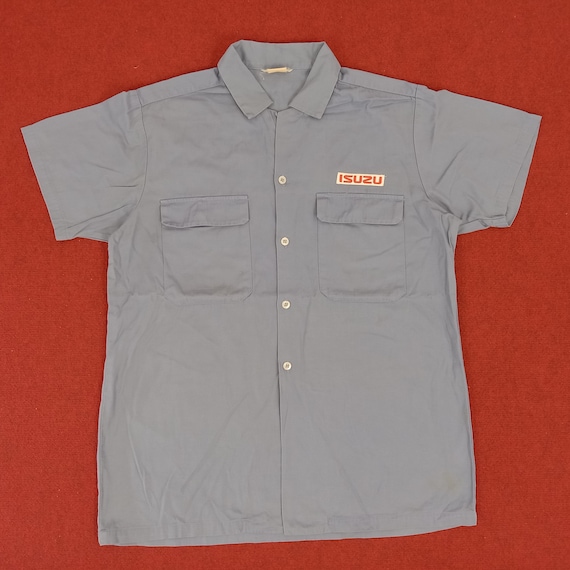 Isuzu Japanese Automotive Brand Uniform Workers Shirt - Gem