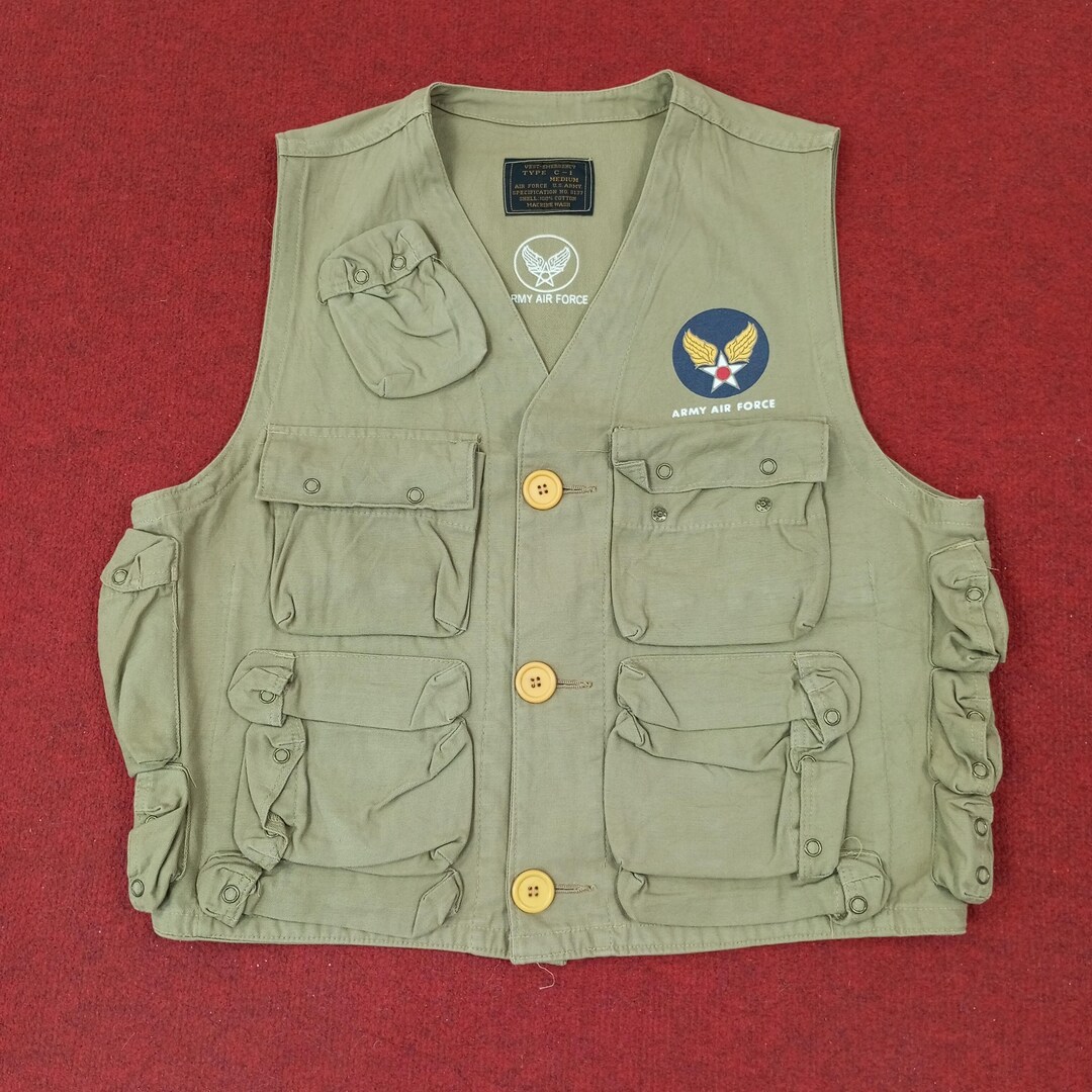 Vintage Army Air Force Vest Multi Pocket Design Vest - Etsy
