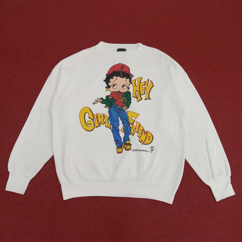 Vintage Betty Boop Hip Hop Style Cartoon Sweatshirt - Etsy