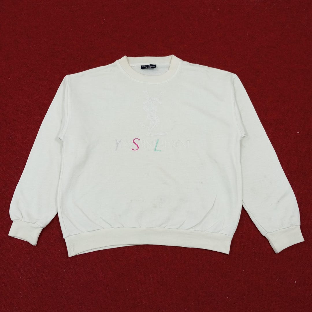 Vintage Yves Saint Laurent YSL Logo Spellout Design Style Sweatshirt - Etsy