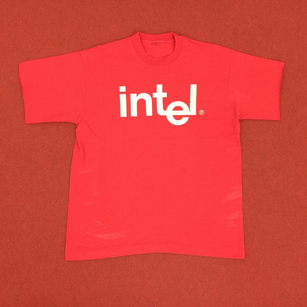 Vintage Intel Center Logo Spell Out Design Tshirt - Etsy