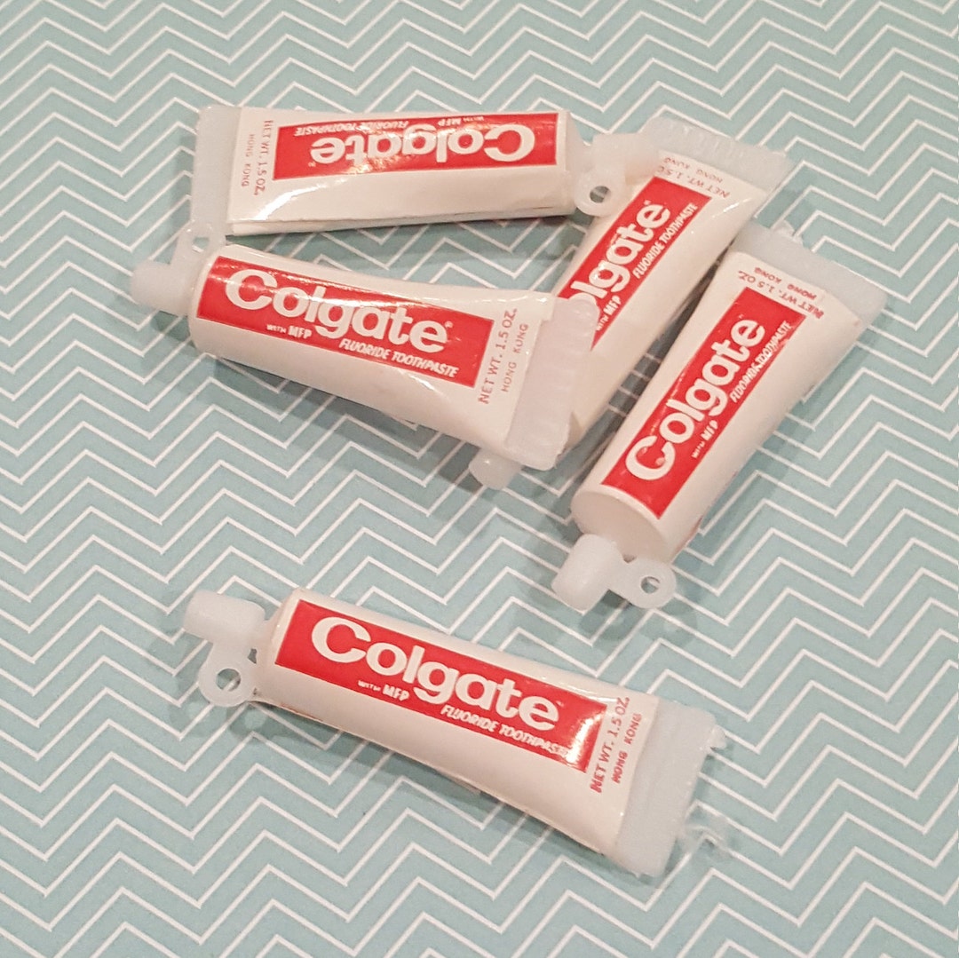 Vintage Plastic Toothpaste Charms 10 Cupcake Cake Toppers Miniatures ...