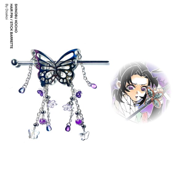 Shinobu Butterfly Hair Clip Etsy 4802