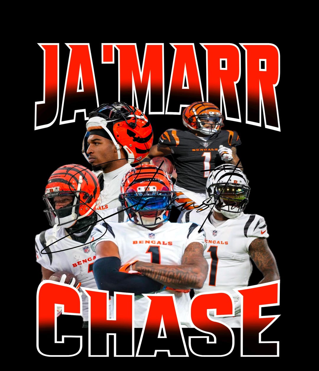 Jamarr Chase PNG Bundle 4 Bengals 4 Seperate PNG Files Included - Etsy