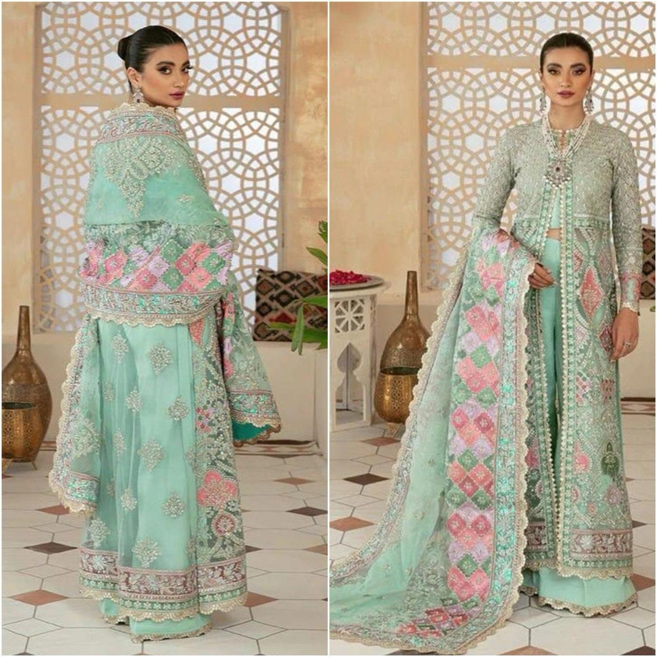 Custom Stitched Pakistani Wedding Dresses Embroidery Clothes Indian ...