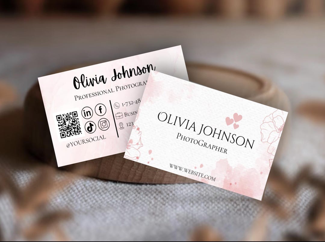 Heart Business Card, DIY Businesscard, Minimal Businesscard, Digital ...