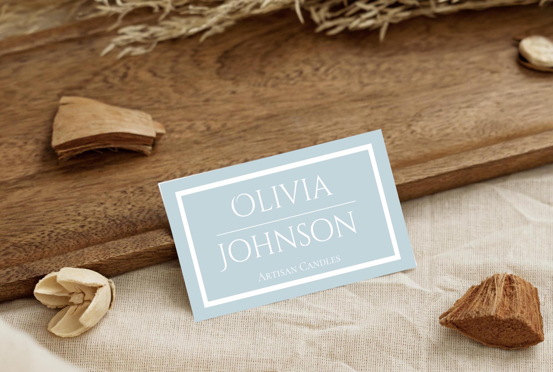 Light Blue Business Card, DIY Businesscard, Minimal Businesscard ...