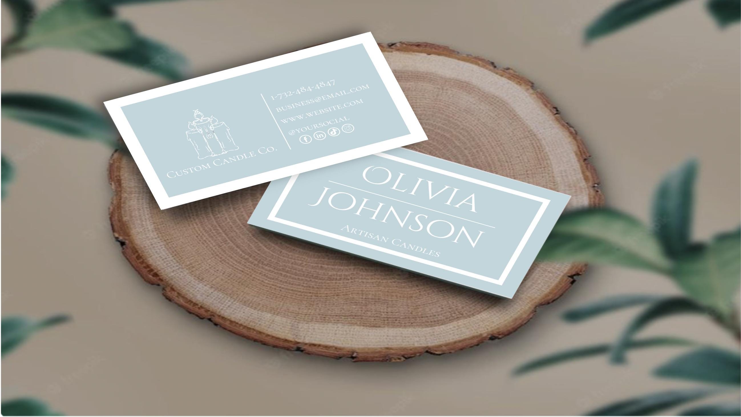 Light Blue Business Card, DIY Businesscard, Minimal Businesscard ...