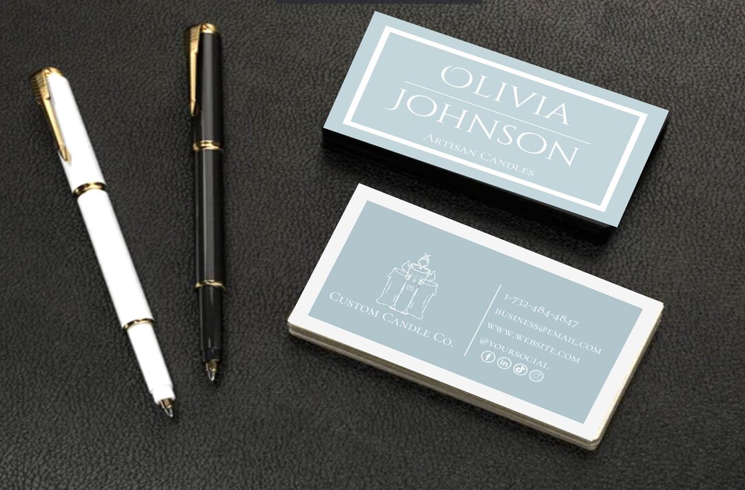 Light Blue Business Card, DIY Businesscard, Minimal Businesscard ...