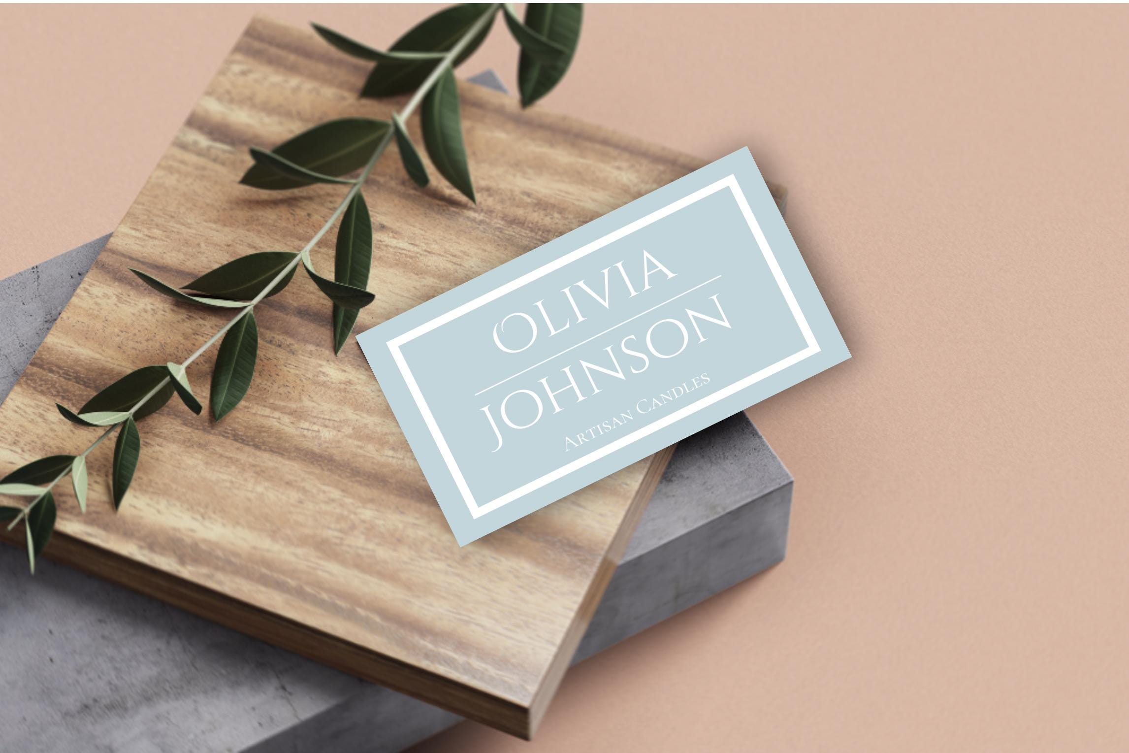 Light Blue Business Card, DIY Businesscard, Minimal Businesscard ...