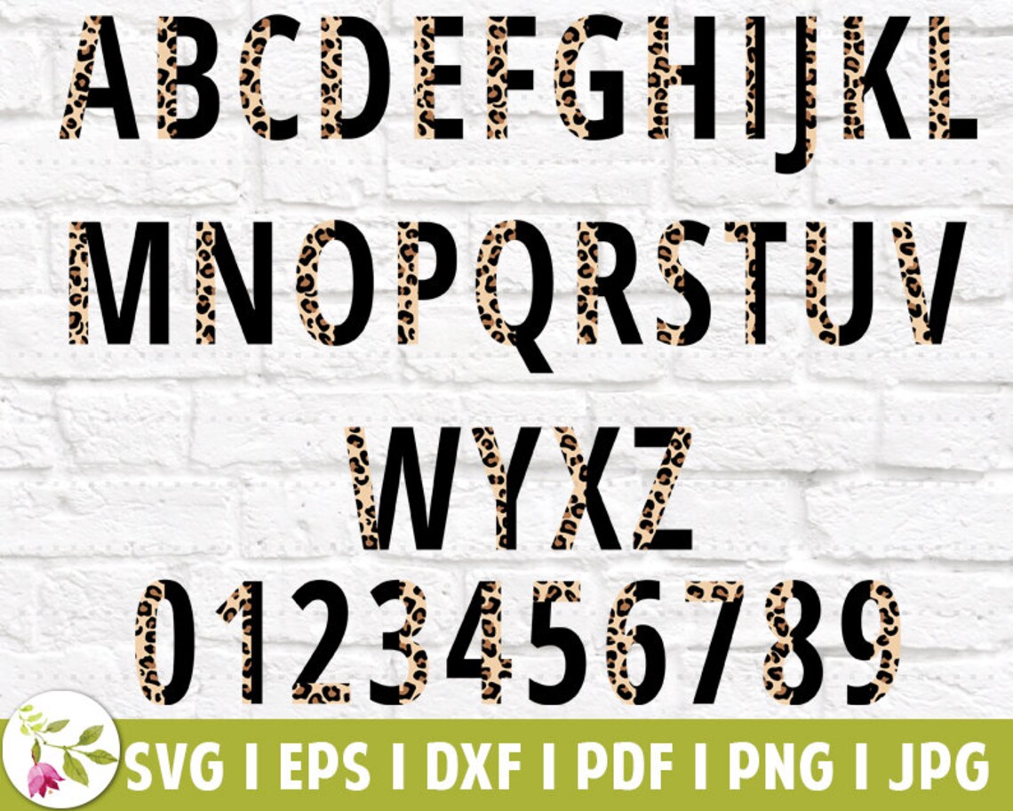 Half Leopard Font EPS, Half Leopard SVG | SVG Cut Files | Instant ...