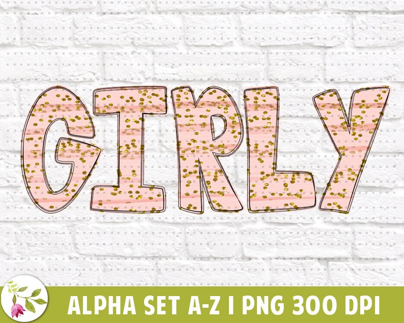 Girly Alpha Set | Femme Alpha | Feminine | Gold Sparkles | Carefree | A ...
