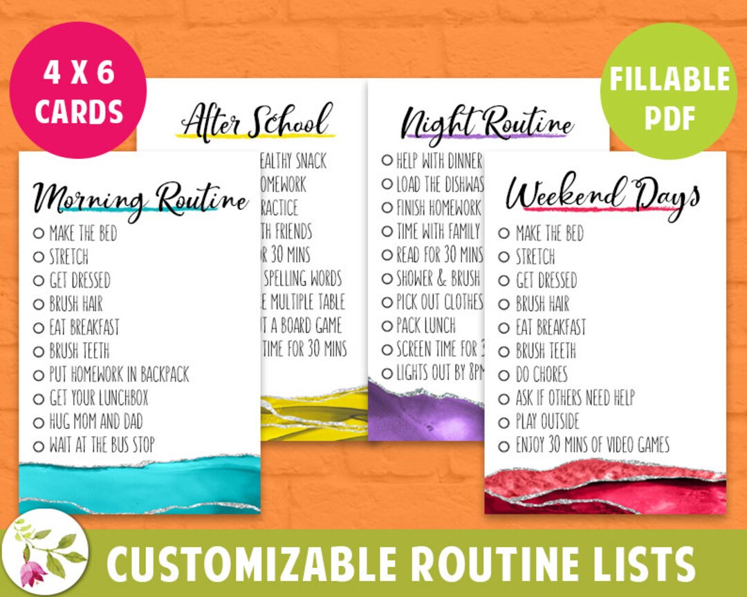 Routine Cards, EDITABLE, PRINTABLE, Routine Chart for Kids, Routine ...