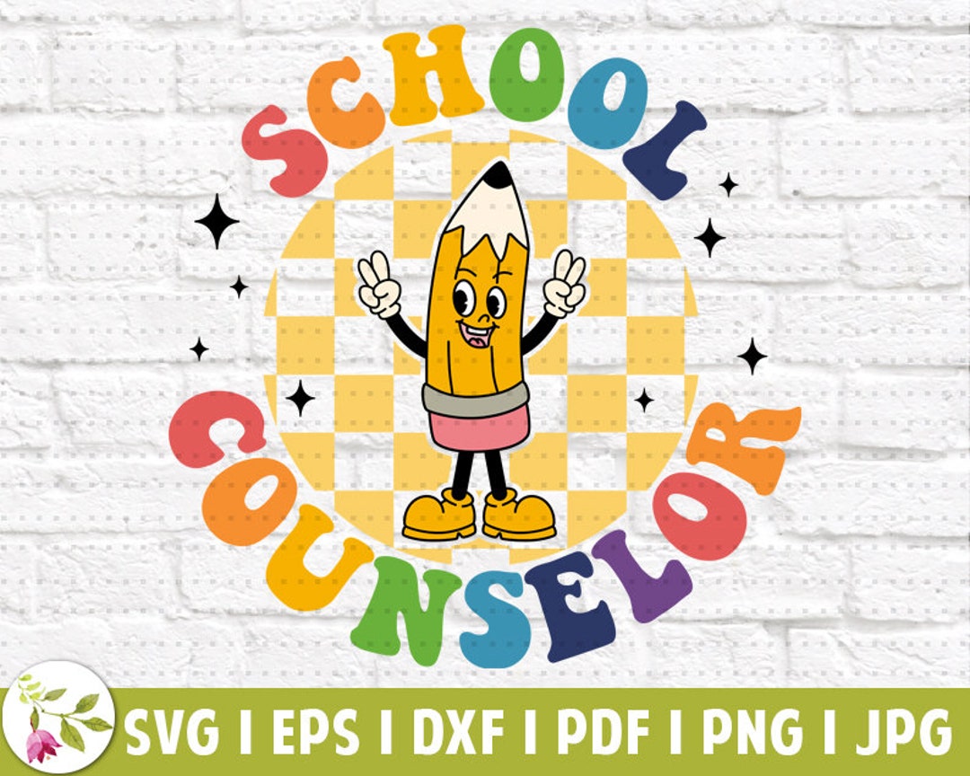 Retro School Counselor PNG | Retro Rainbow Pencil Character | School ...