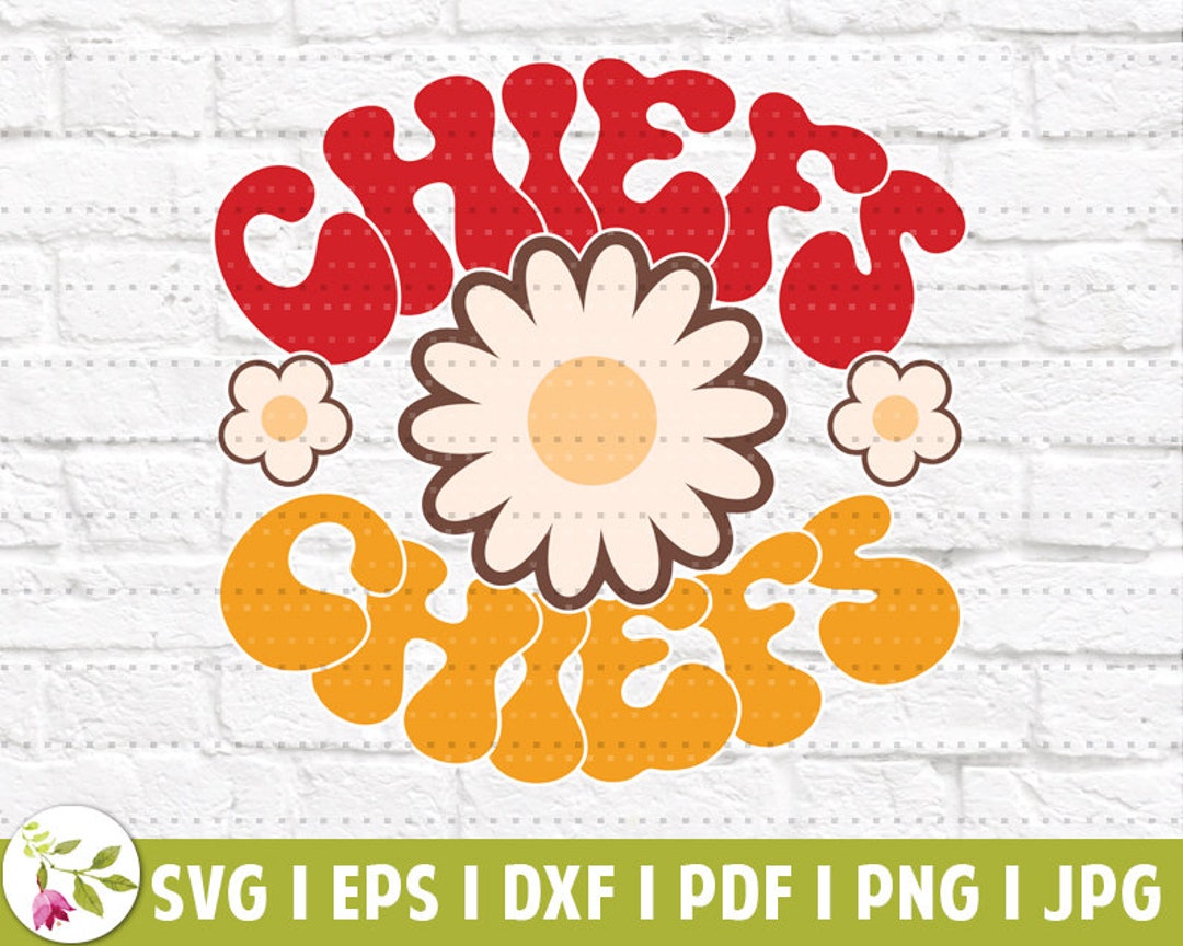Groovy Flower Chiefs SVG | Floral Chiefs SVG | Football Lover | Kansas ...