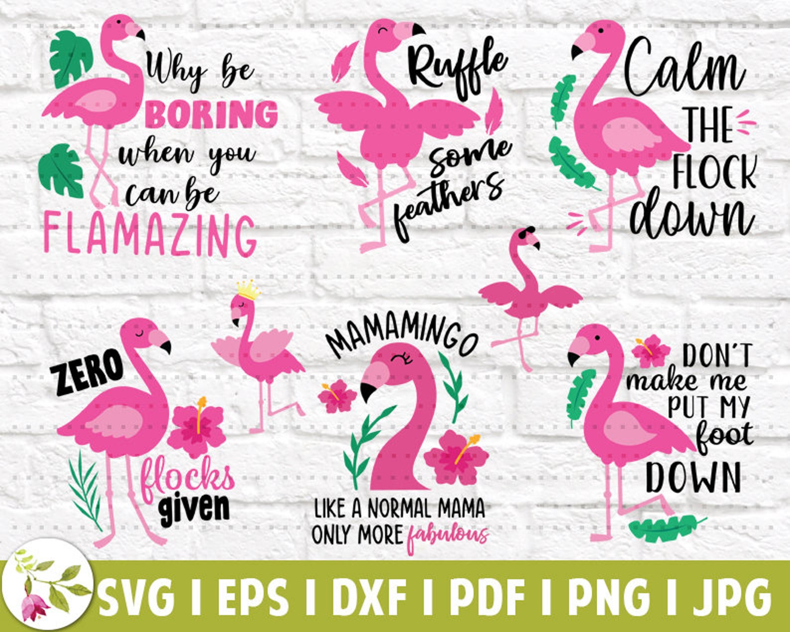 Flamingo Mama SVG Bundle | SVG Cut Files | Instant Download | Printable ...