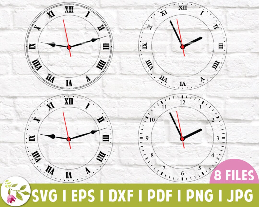 Clock Face SVG Bundle | SVG Cut Files | Instant Download | Printable ...