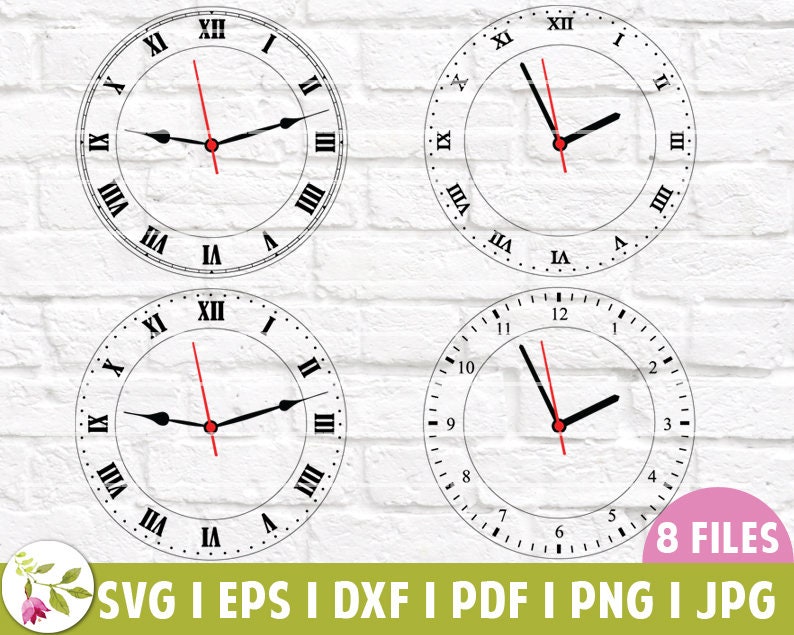 Clock Face SVG Bundle SVG Cut Files Instant Download - Etsy