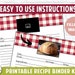 Red Plaid Recipe Binder Template, EDITABLE, Printable Recipe Template ...