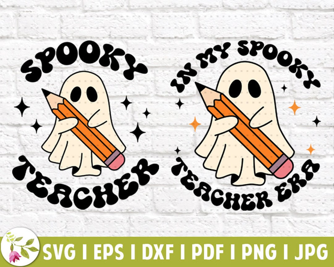 Retro Spooky Ghost Teacher PNG | Retro Cute Ghost Character | Retro ...