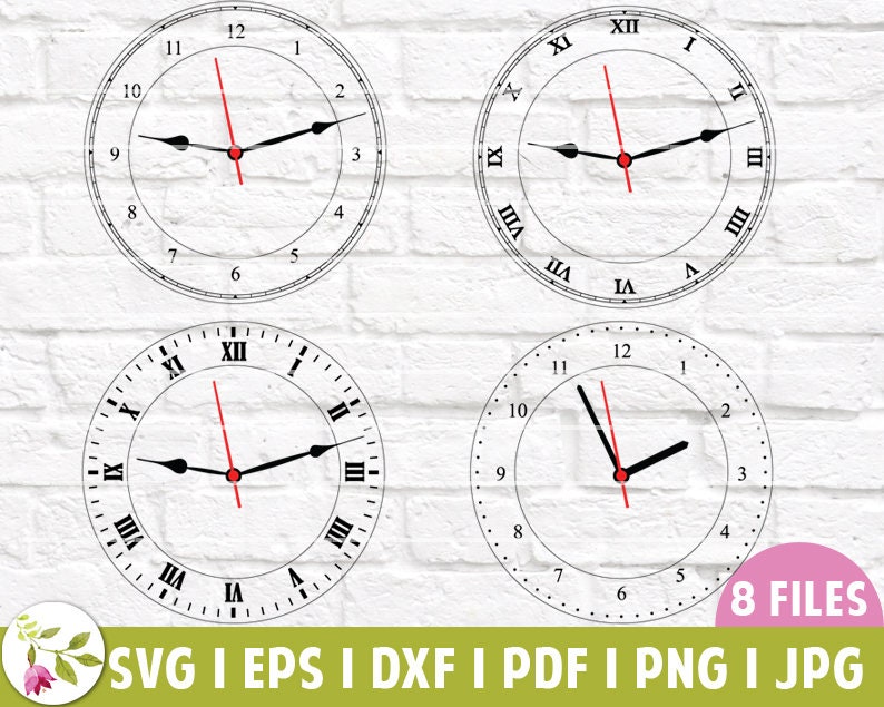 Clock Face SVG Bundle | SVG Cut Files | Instant Download | Printable ...