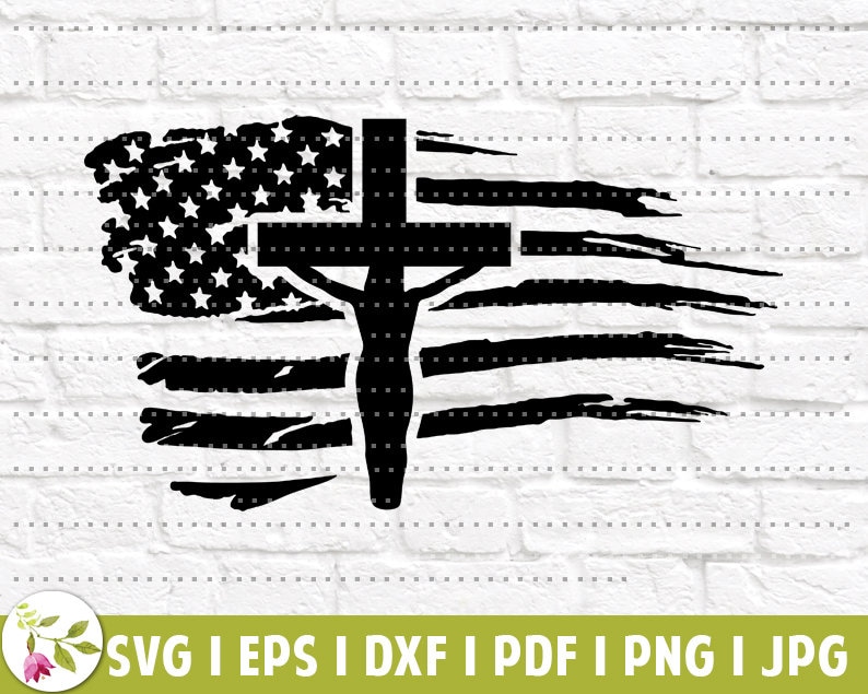 American Cross EPS American Flag SVG Christian Nation - Etsy