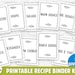Minimalist Recipe Binder Template, EDITABLE, Printable Recipe Template ...