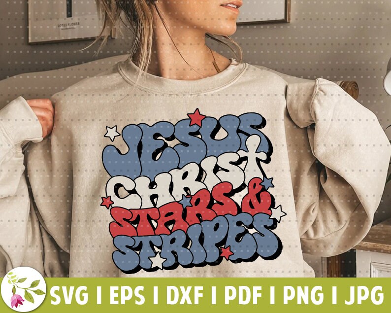 Jesus Christ Stars and Stripes SVG | 4th of July SVG | Christian ...