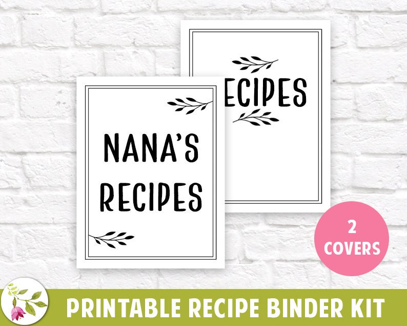 Minimalist Recipe Binder Template EDITABLE Printable Recipe - Etsy