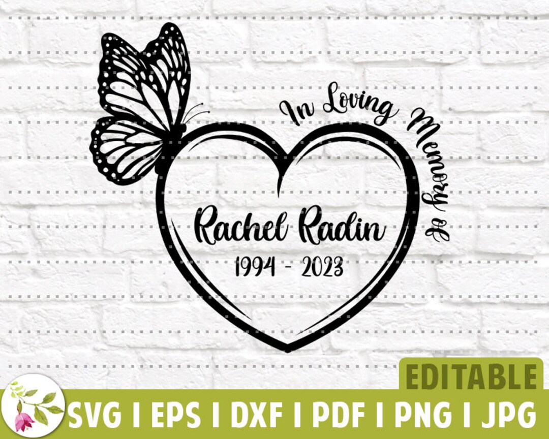 In Loving Memory Butterfly SVG | Memorial Funeral Design SVG ...