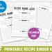 Minimalist Recipe Binder Template, EDITABLE, Printable Recipe Template ...