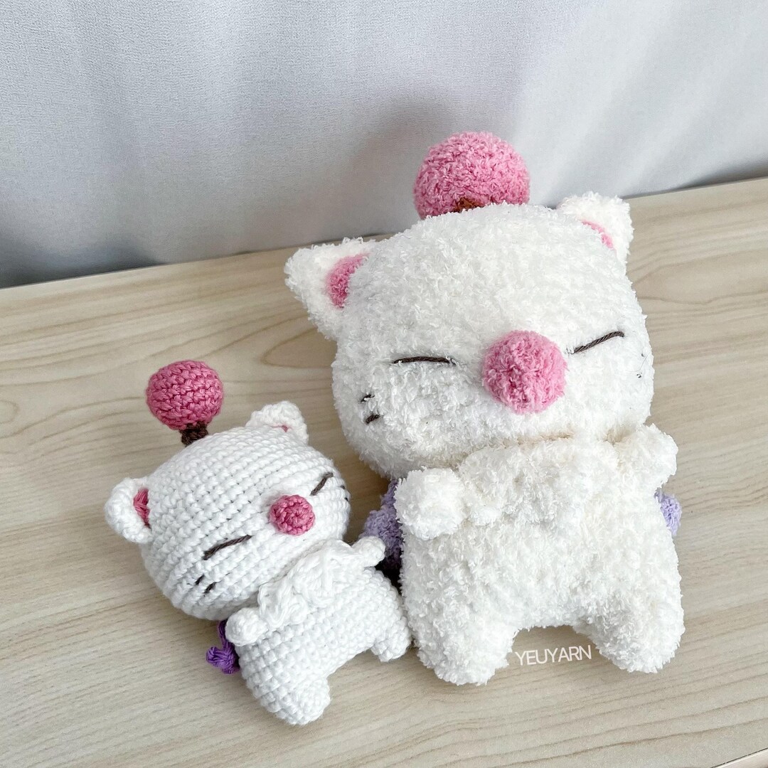 Crochet Doll: Moogle Bunny Fox Hand-made Amigurumi Desk Buddy or Cuddly ...