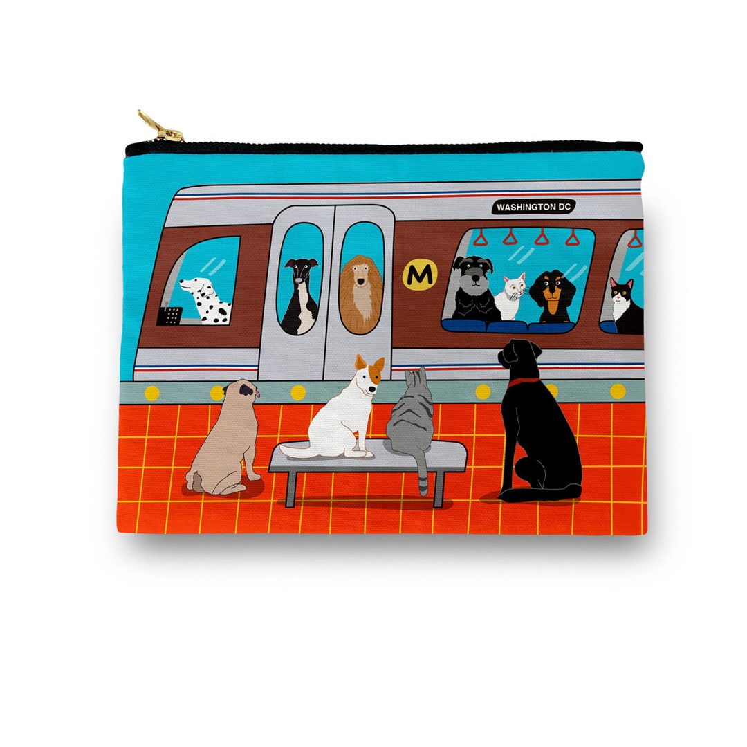 Cosmetic / Amenity Bag - Animal in Washington DC Subway Train - Etsy
