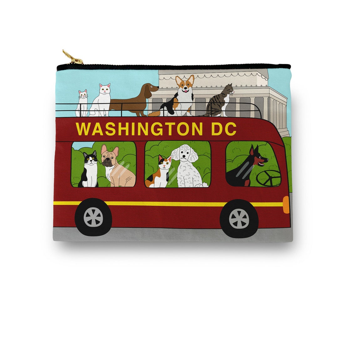 Cosmetic / Amenity Bag - Animal Bus - Washington DC Tour Bus - Etsy