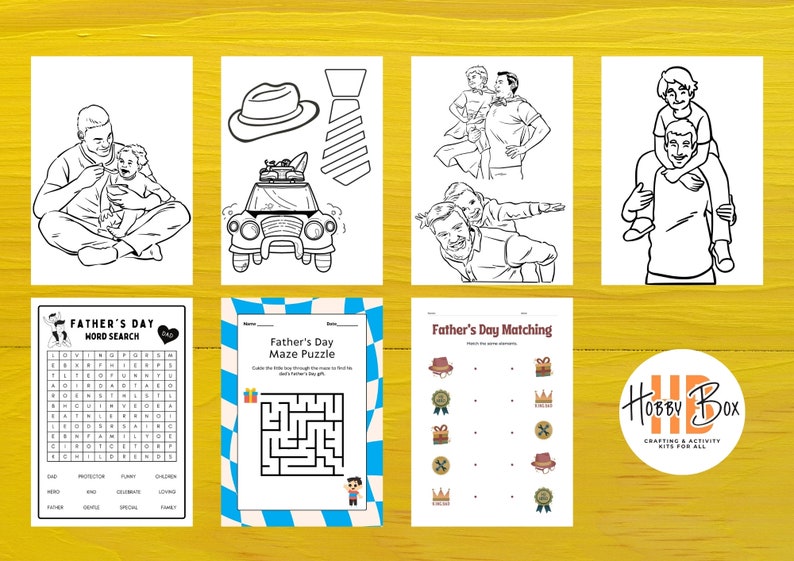 Happy Father's Day Coloring Page for Kids, All About My Dad Father's ...