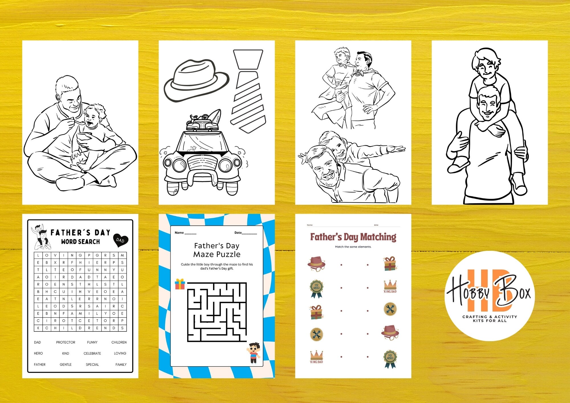 Happy Father's Day Coloring Page for Kids, All About My Dad Father's ...