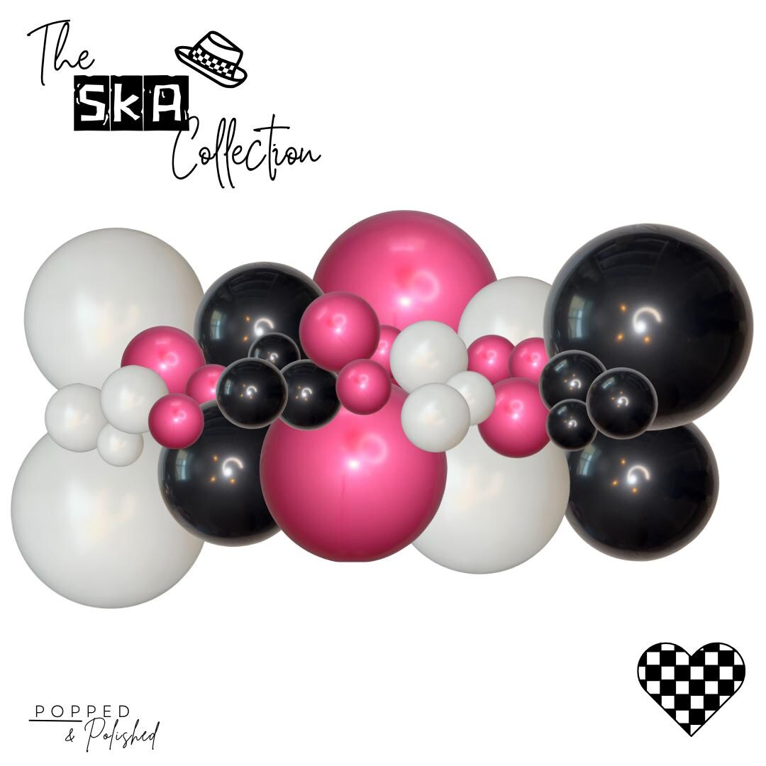 Ska Theme Balloon Garland | Pink Black White Balloon Arch Kit | Skate ...