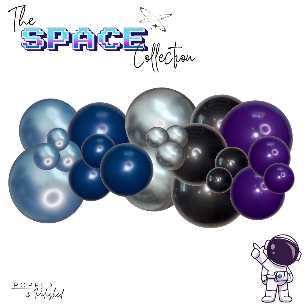 Outer Space Theme Balloon Garland – DIY Galaxy Balloon Arch Kit for ...