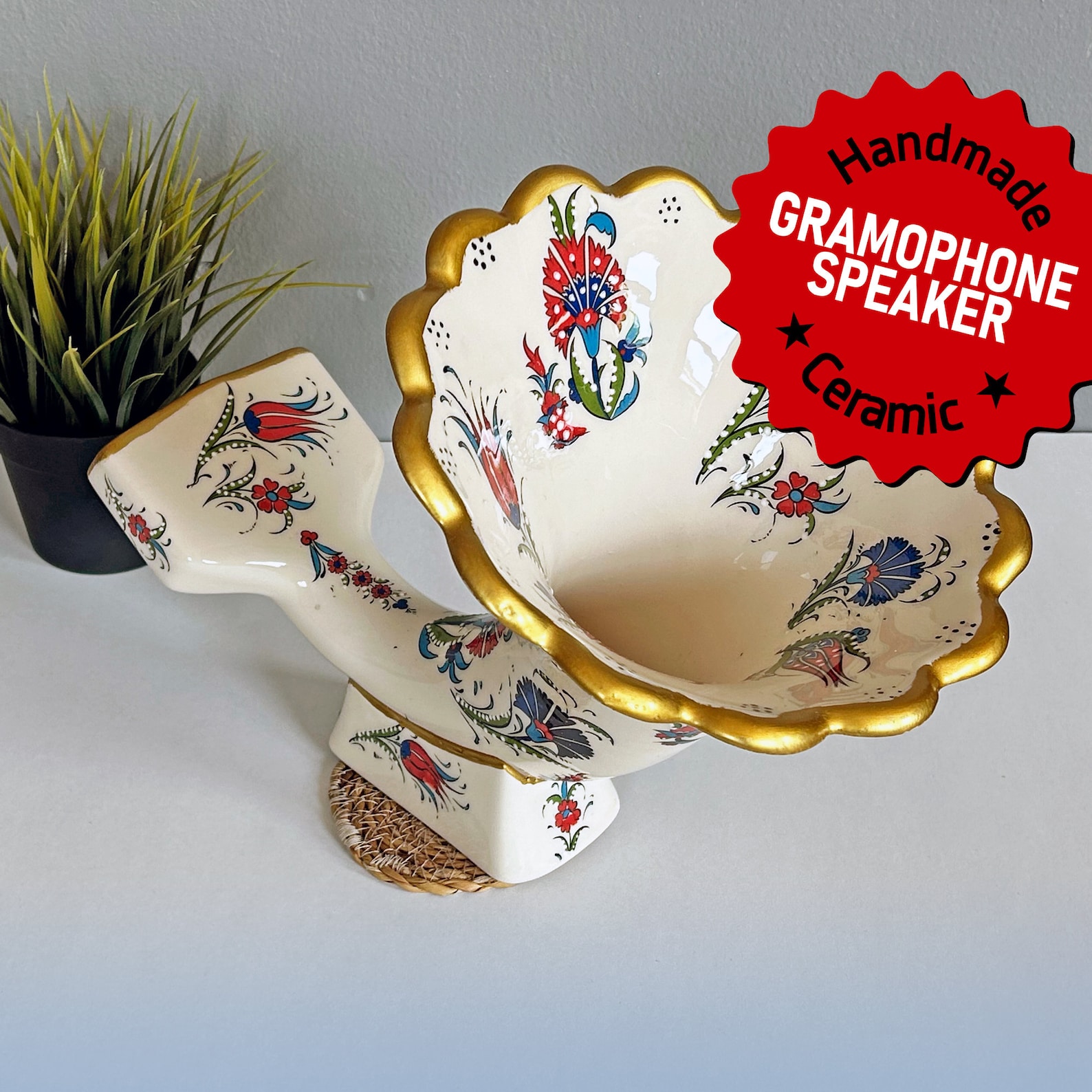 Handmade Ceramic Gramophone Speaker, Amplifier, Sound Bomb — Handmade ...