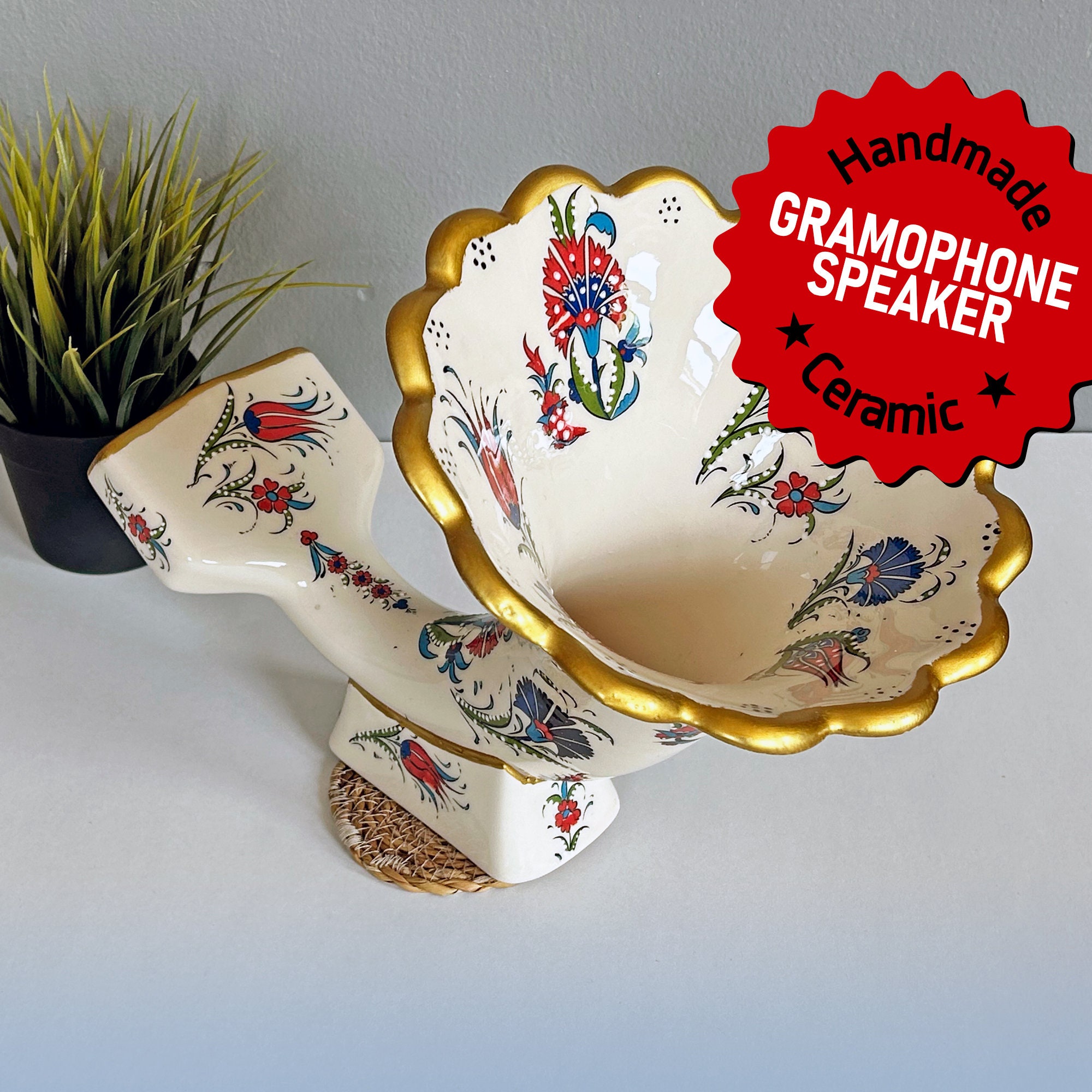 Handmade Ceramic Gramophone Speaker, Amplifier, Sound Bomb — Handmade ...