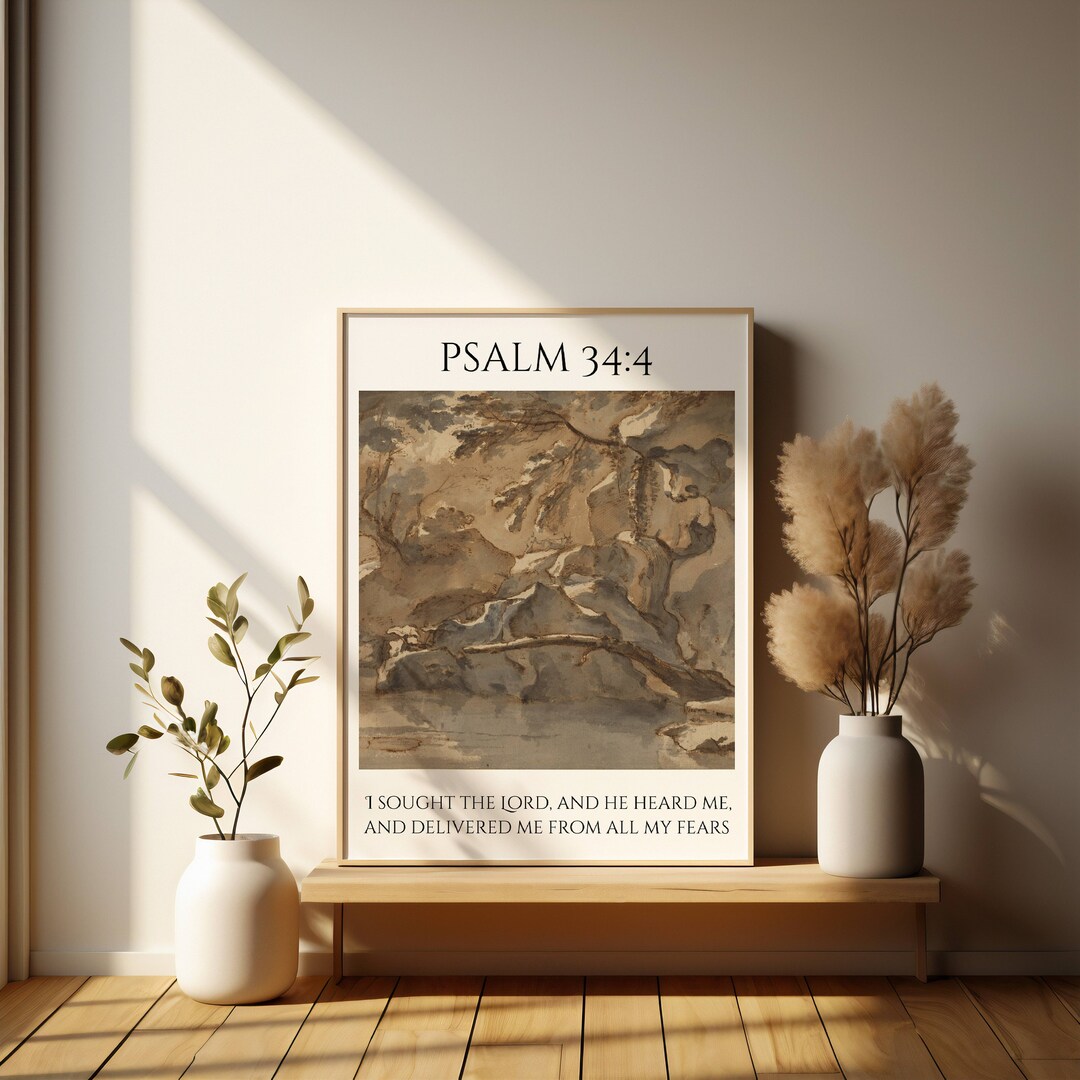 Psalm 34:4, Delivered From All My Fears, Digital Download, Scripture ...