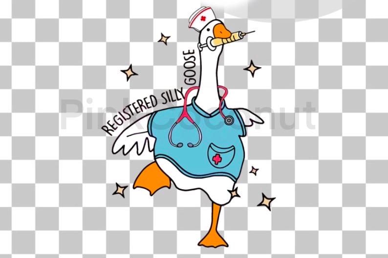 Registered Silly Goose PNG JPG Nurse Cartoon Trendy Pngs for Healthcare ...